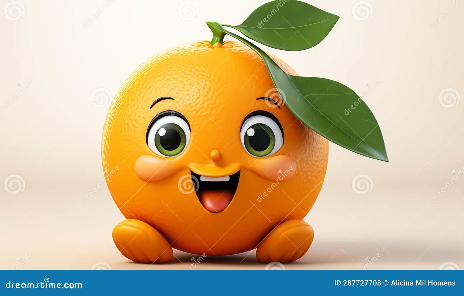 Funny Orange with Smiling Face. AI Generated Stock Illustration ...