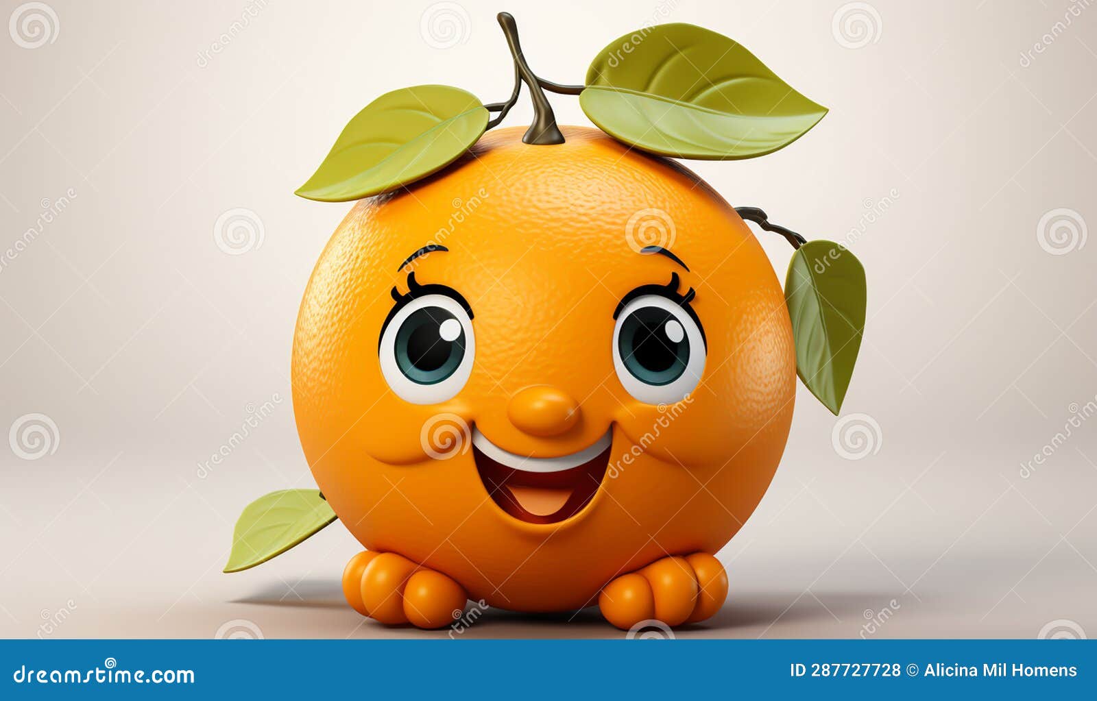 Funny Orange with Smiling Face. AI Generated Stock Illustration ...