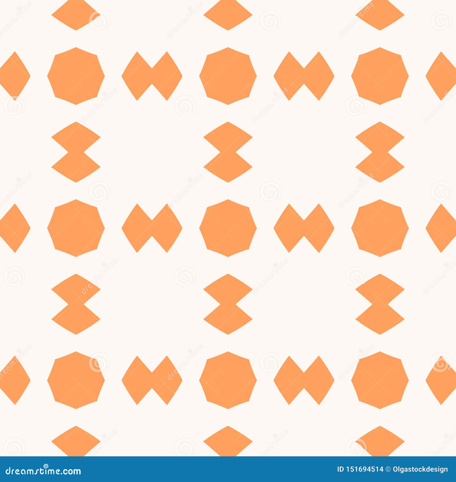 Simple Orange Vector Seamless Pattern. Abstract Minimal Geometric ...