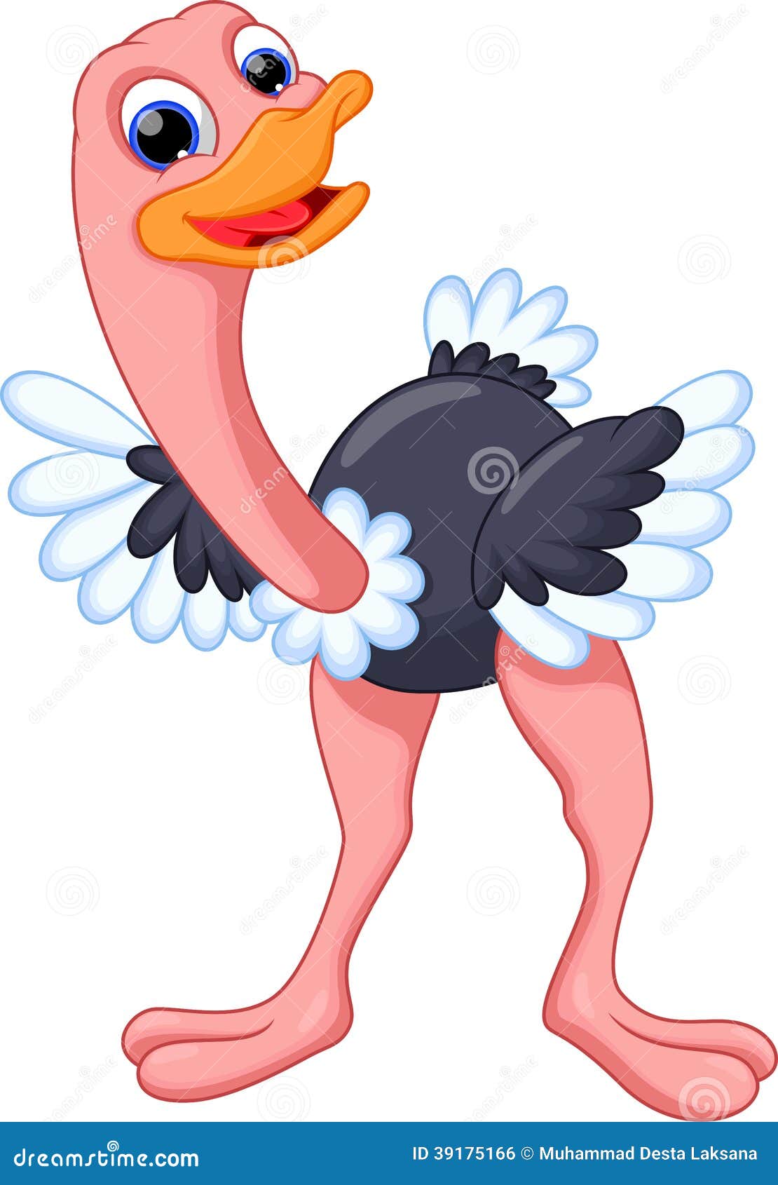 Funny ostrich cartoon stock illustration. Illustration of clip - 39175166