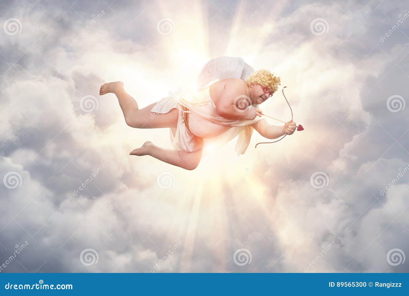 Funny Overweight Sports Man Flexing His Muscle Isolated On White ...