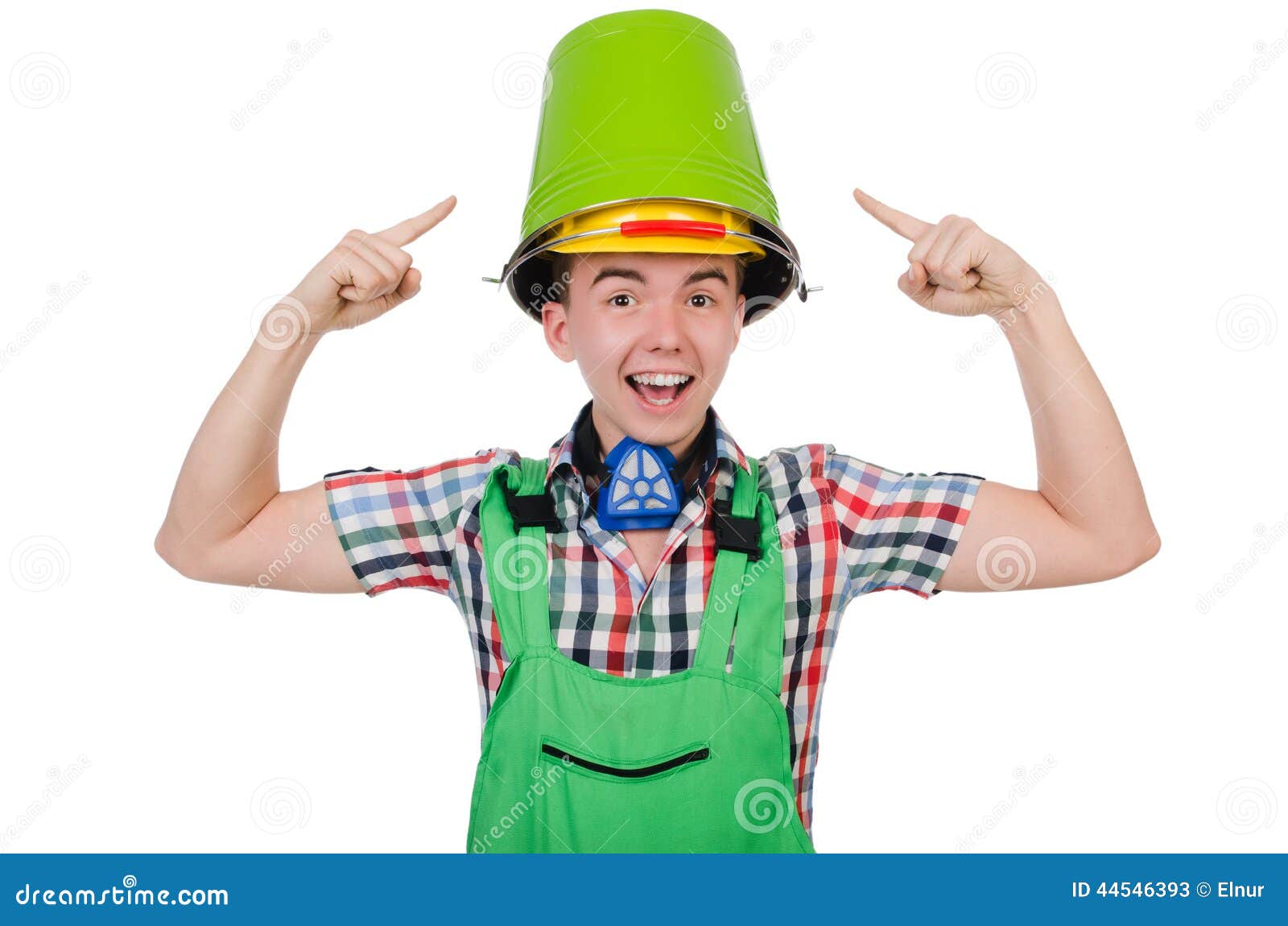 Funny Painter with Bucket Isolated Stock Image - Image of domestic ...