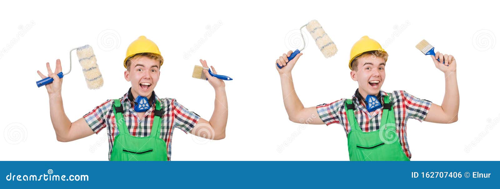 Funny Painter Isolated on White Stock Photo - Image of house ...