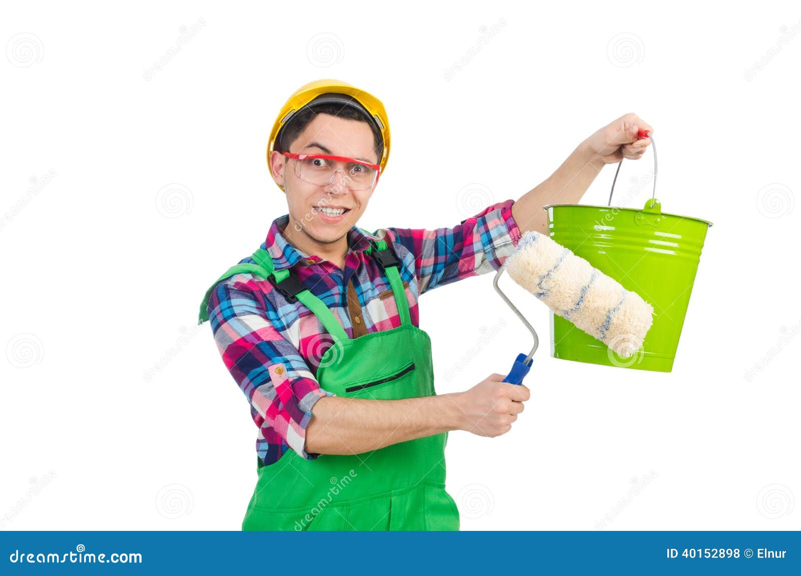Funny painter stock photo. Image of humor, brush, goggle - 40152898