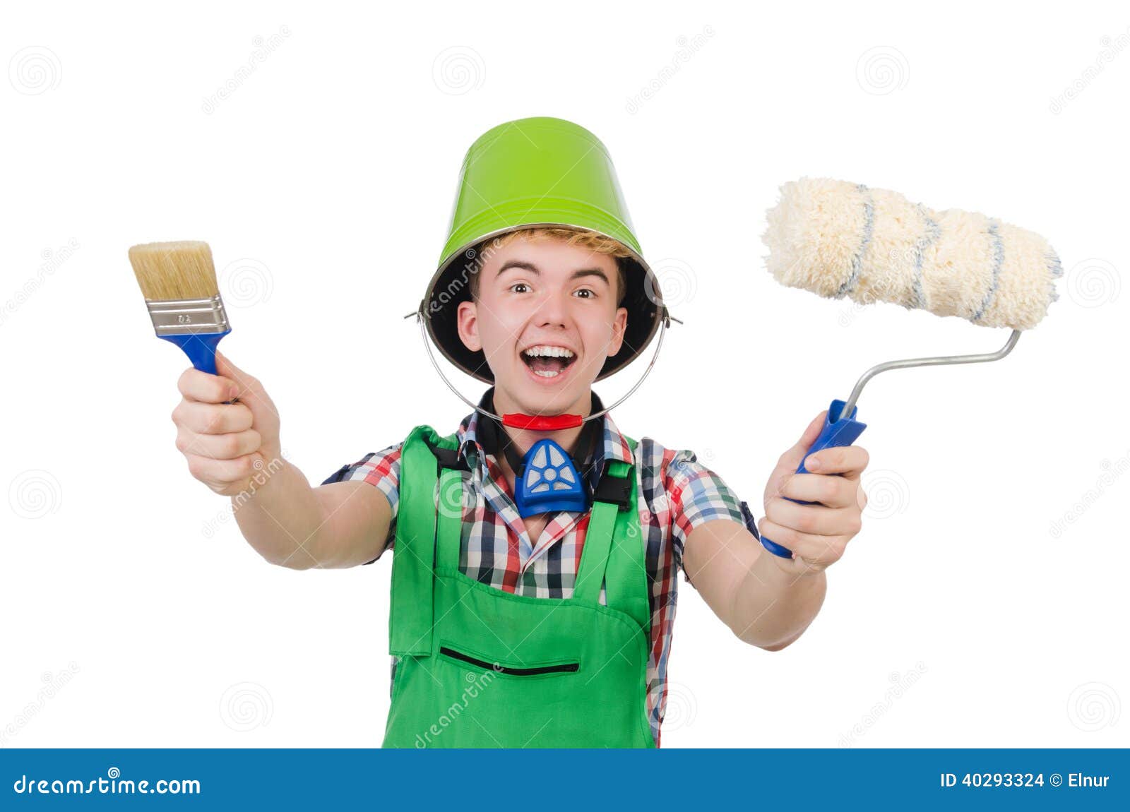 Funny painter stock photo. Image of humourous, coveralls - 40293324