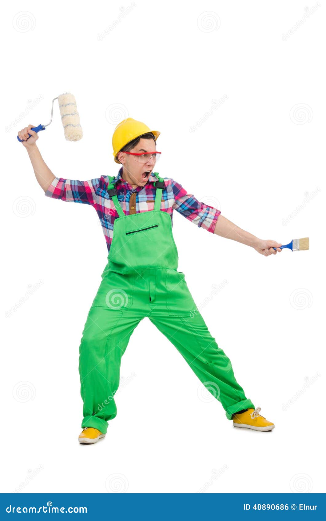 Funny painter stock photo. Image of humor, isolated, humorous - 40890686