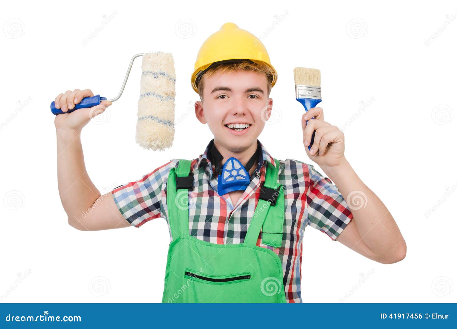 Funny painter isolated stock photo. Image of paintbrush - 41917456