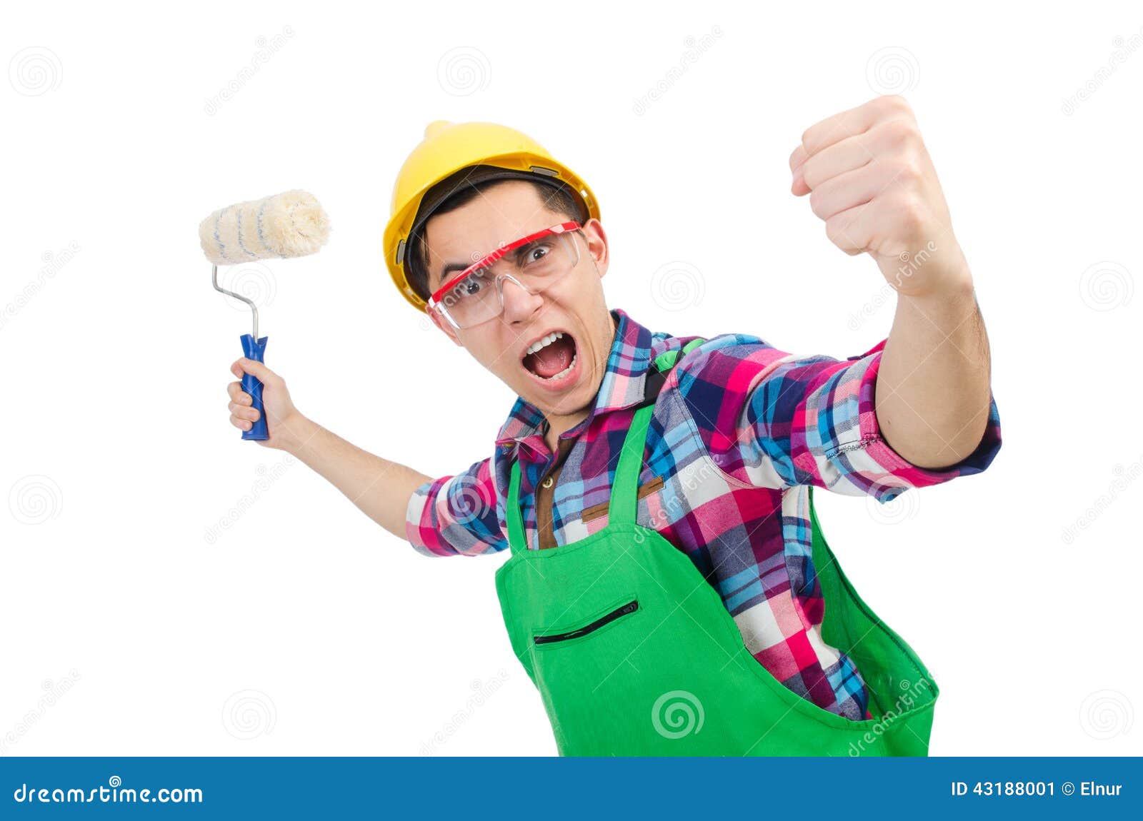 Funny painter stock image. Image of glasses, humor, overalls - 43188001