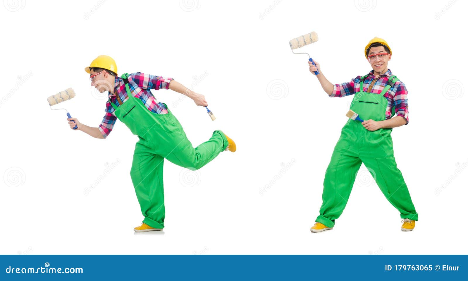 Funny Painter Isolated on White Stock Image - Image of interior ...