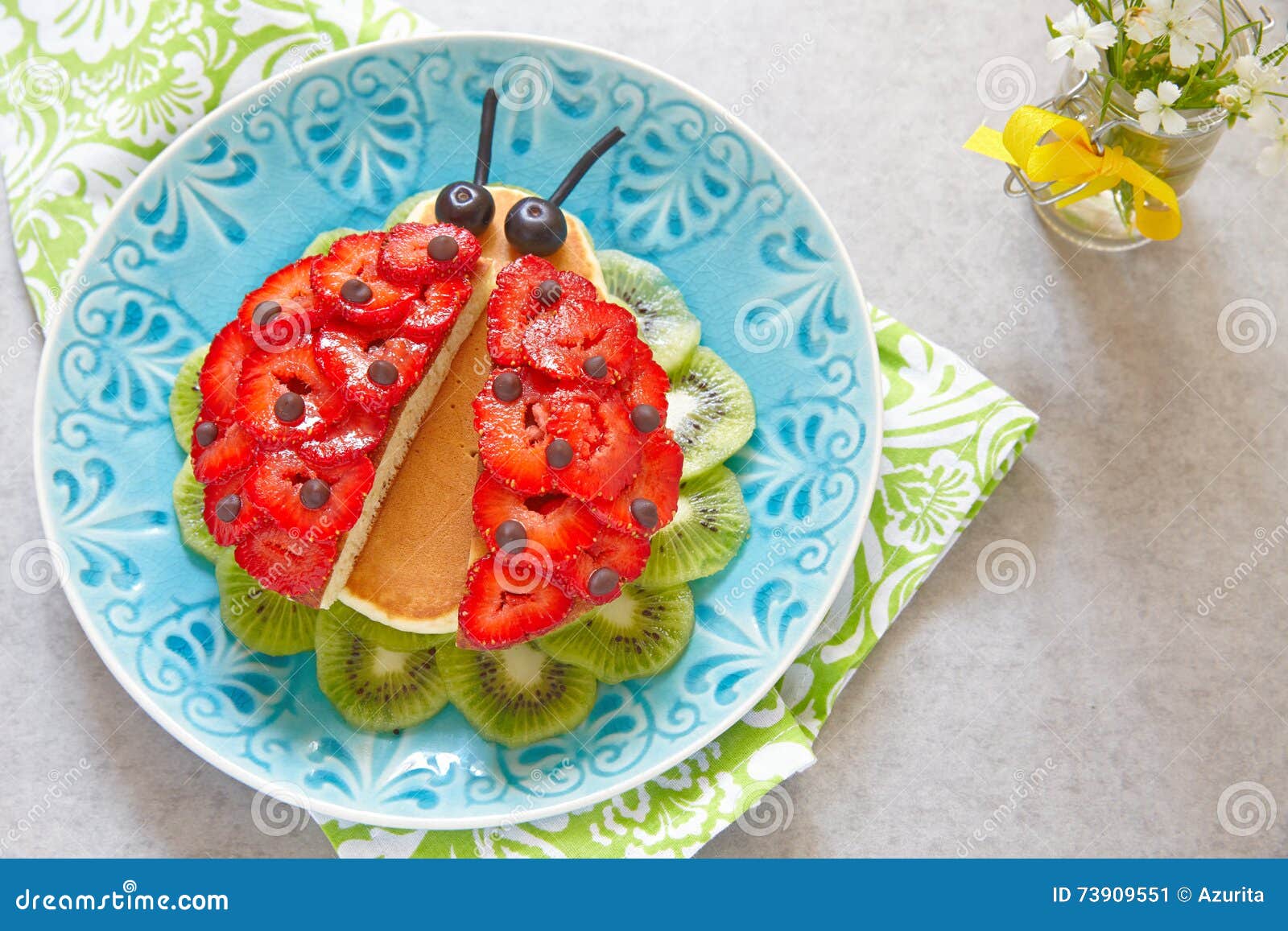 Funny Pancakes for Kids Breakfast Stock Image - Image of dish, fruit ...