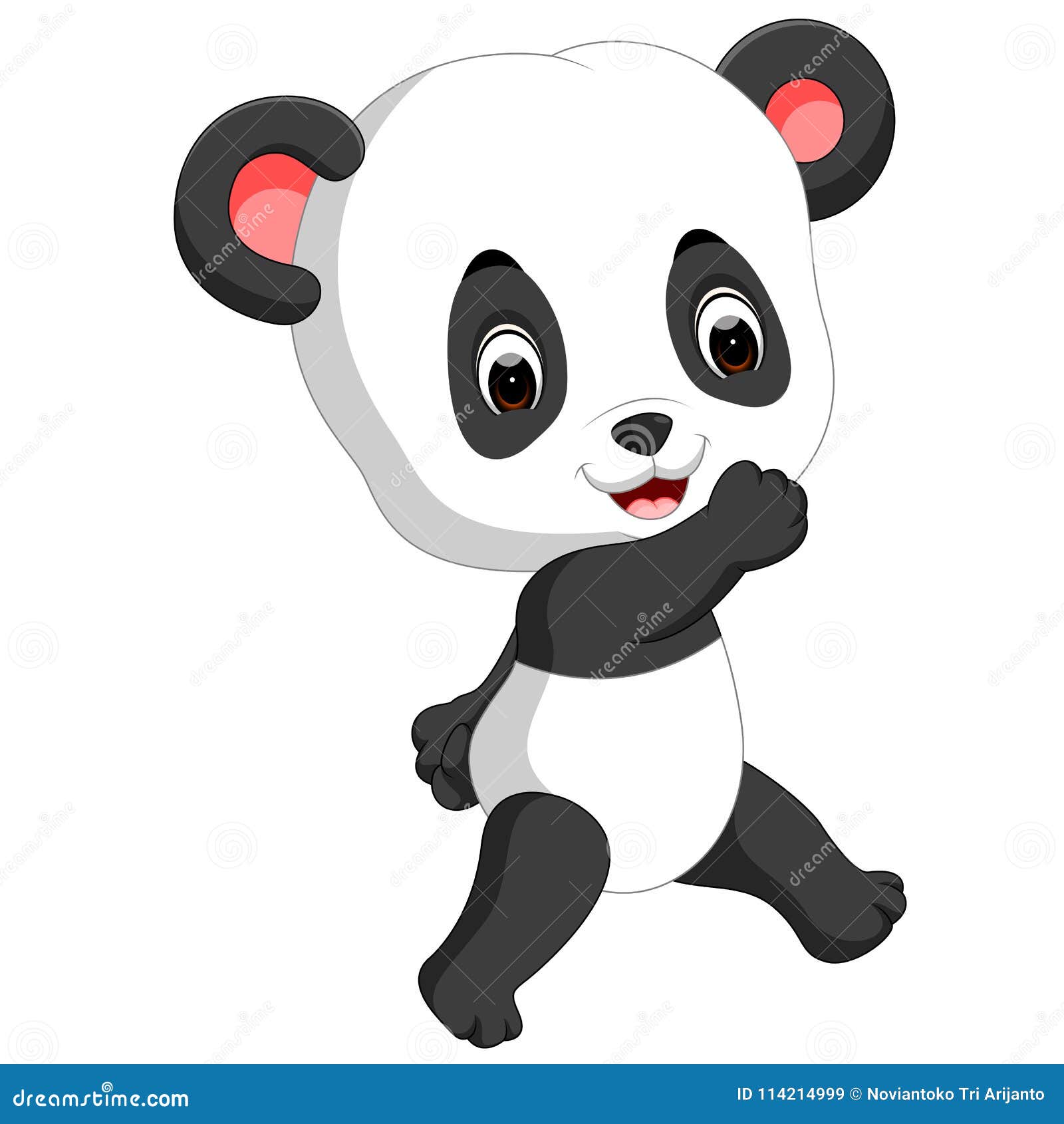 Funny panda cartoon stock vector. Illustration of animal - 114214999