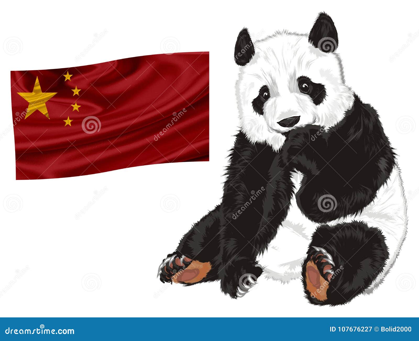 Panda With Flag Royalty-Free Stock Photography | CartoonDealer.com ...
