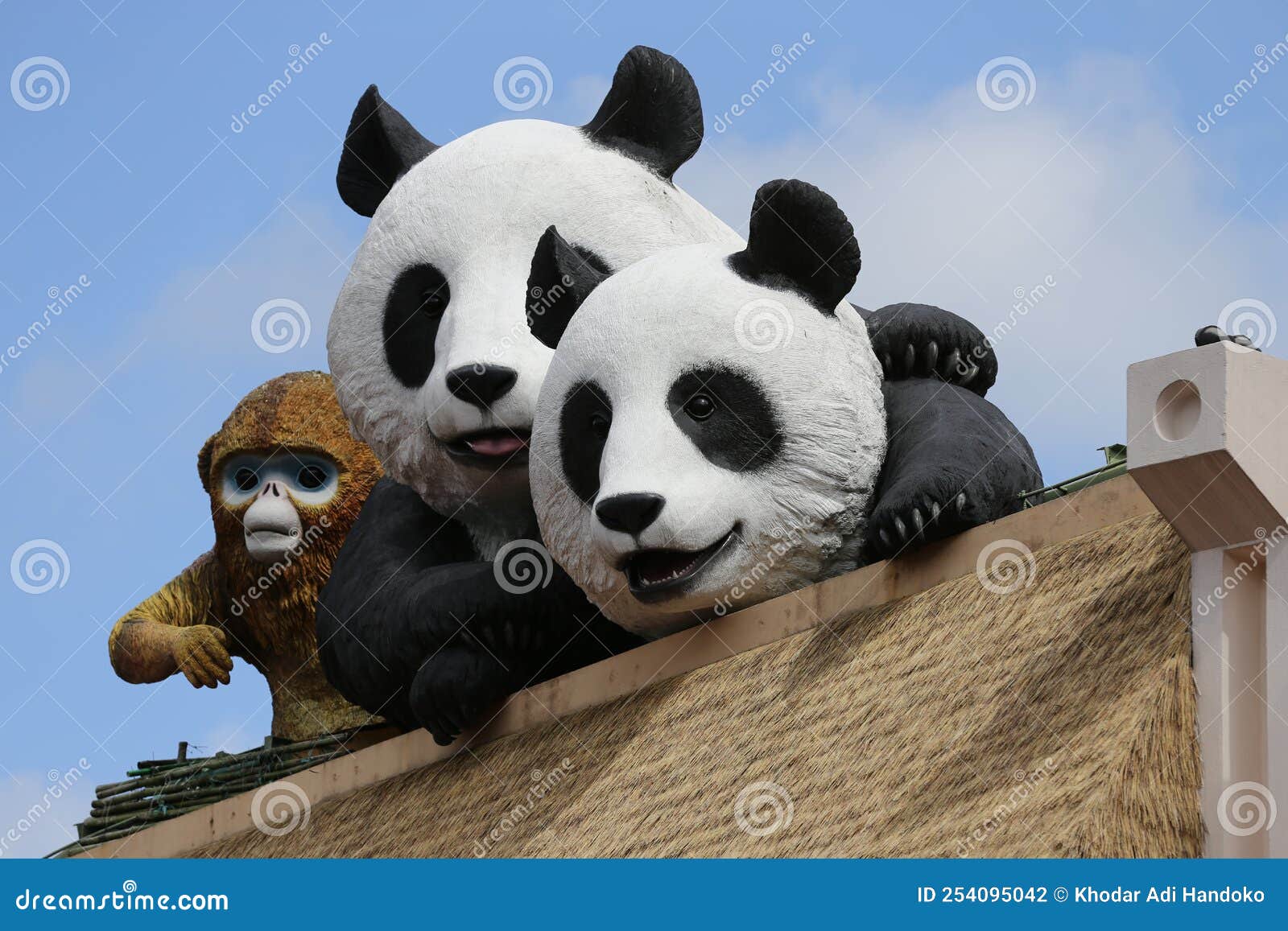 Funny Panda at farm stock photo. Image of costume, head - 254095042