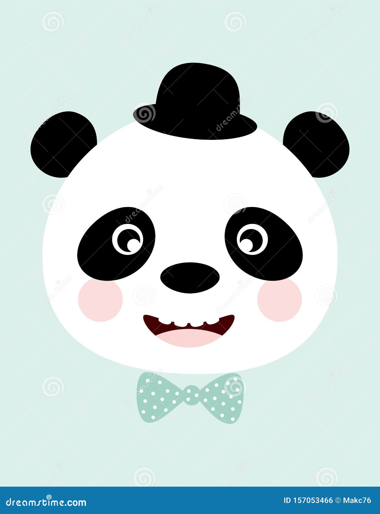 Funny panda with hat stock vector. Illustration of funny - 157053466