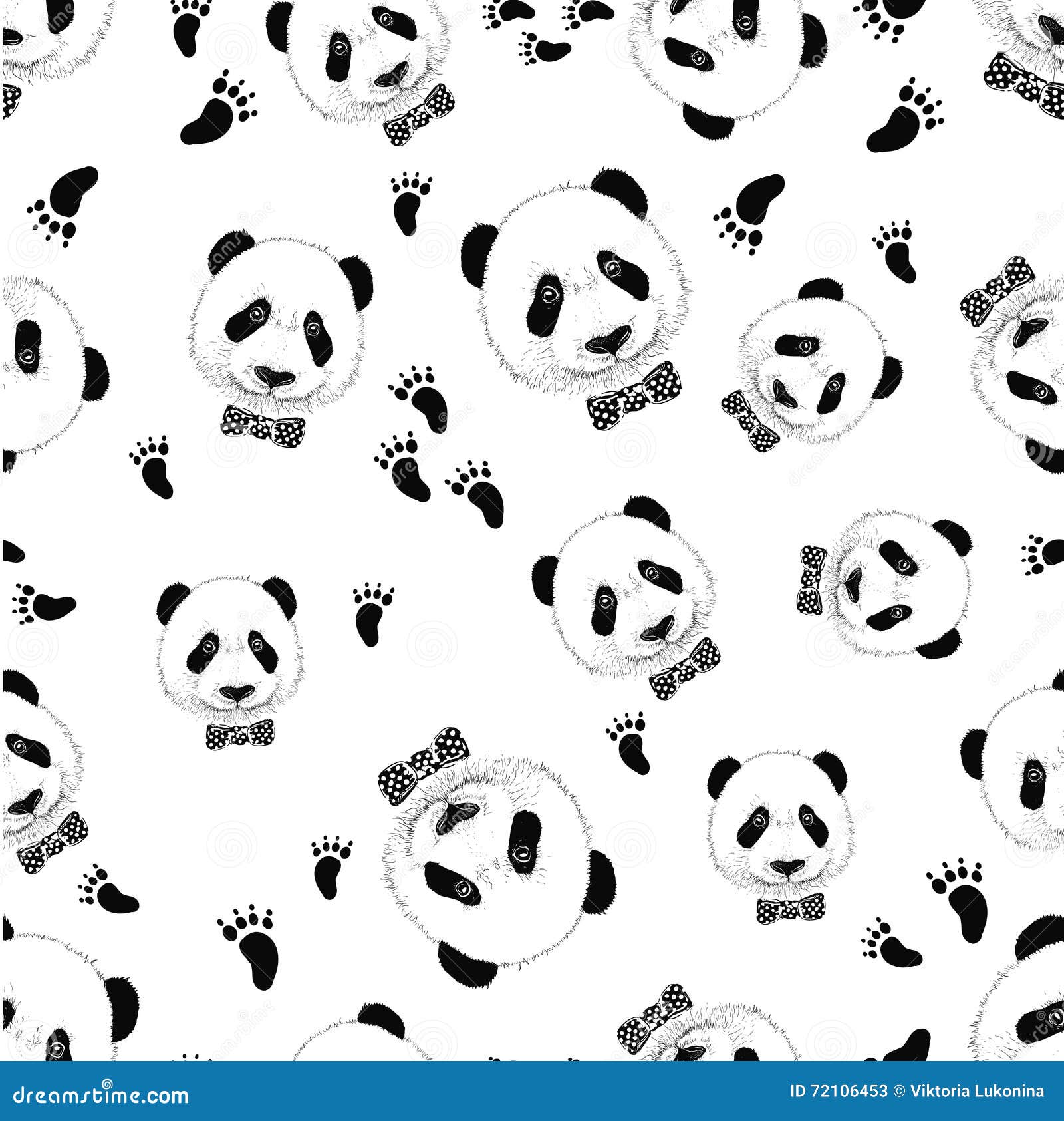 Funny panda head pattern stock vector. Illustration of panda - 72106453