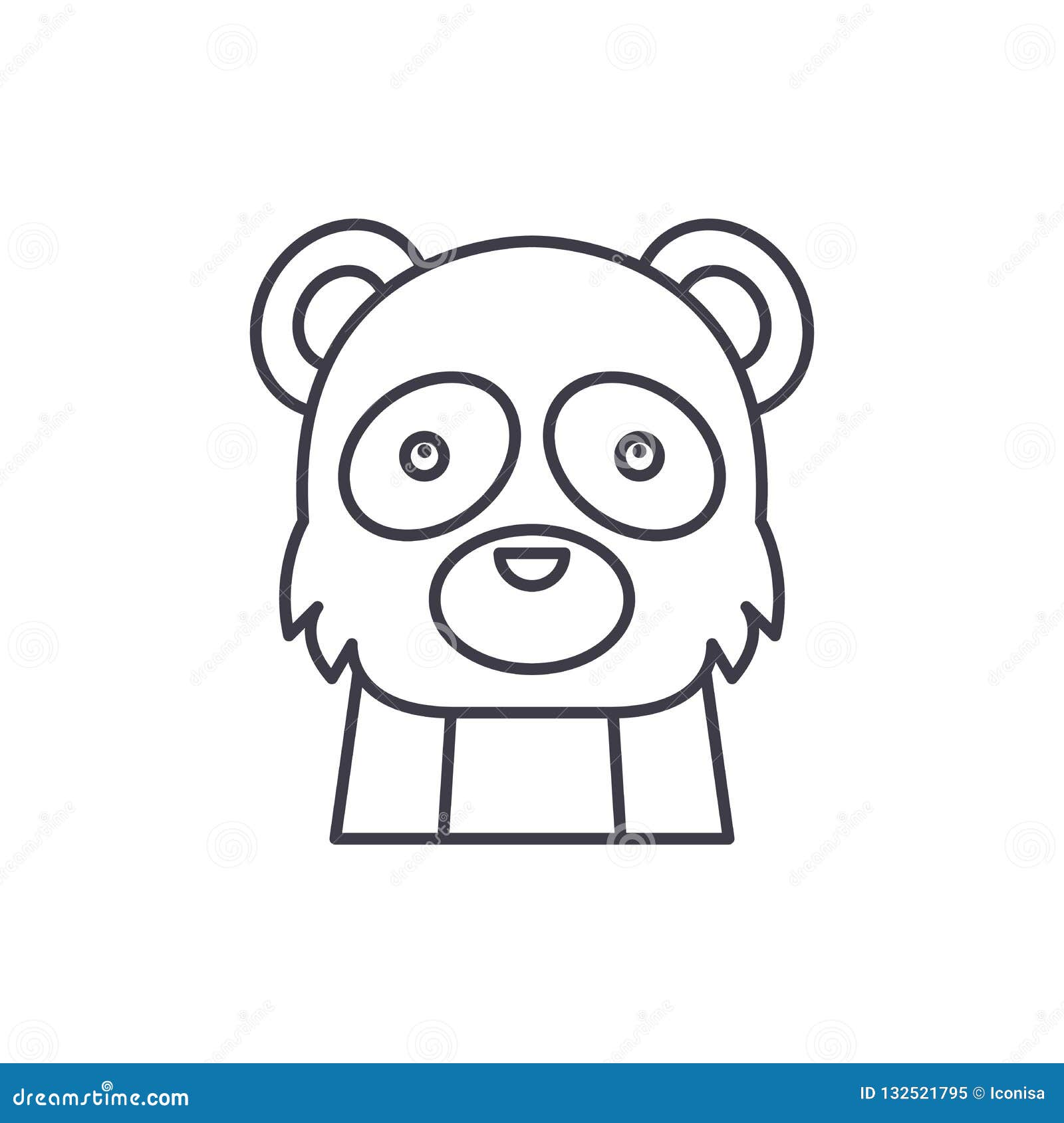 Funny Panda Line Icon Concept. Funny Panda Vector Linear Illustration ...