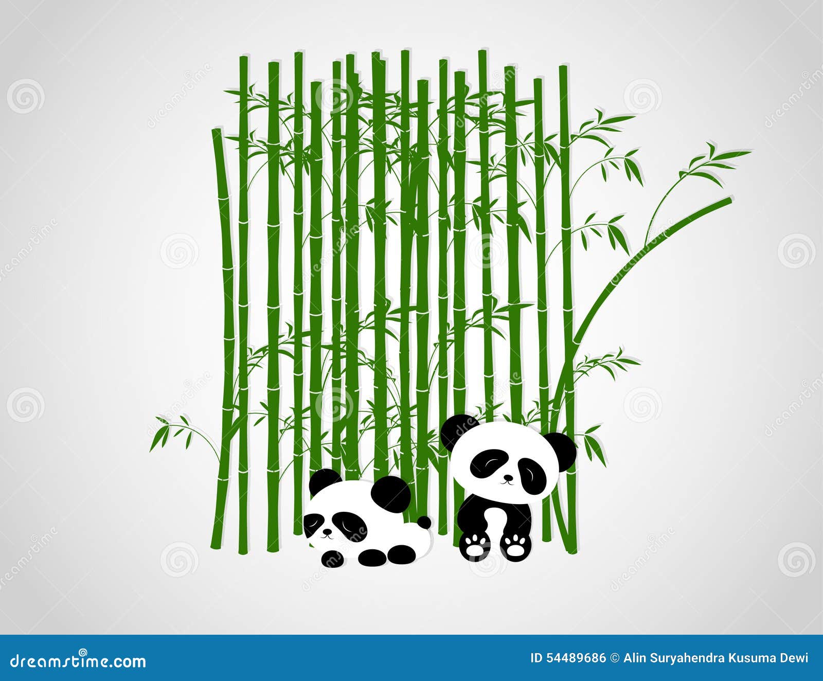 Funny Panda Playing in the Bamboo Trees Stock Vector - Illustration of ...