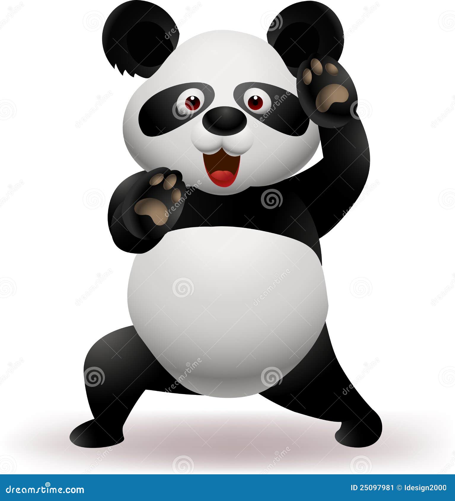 Funny Panda Practicing Martial Art Stock Vector - Illustration of ...