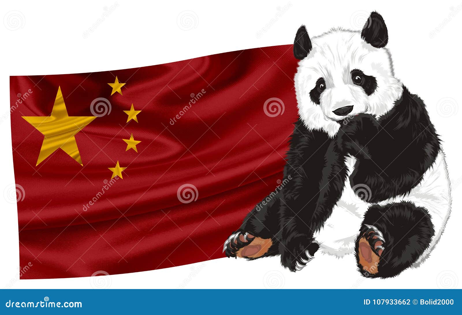 Bear and large flag stock illustration. Illustration of isolated ...