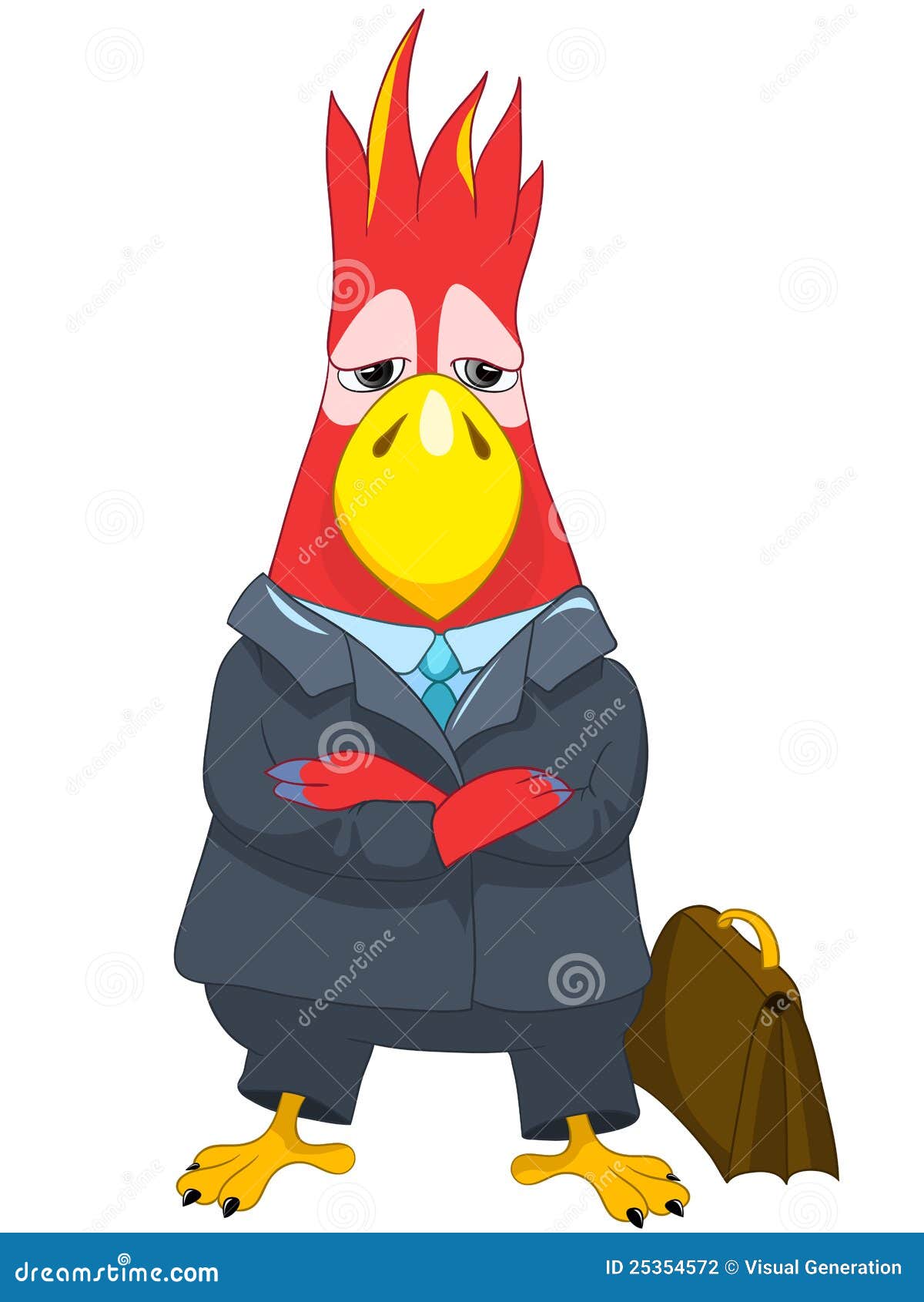 Funny Parrot. Businessman. stock vector. Illustration of cute - 25354572