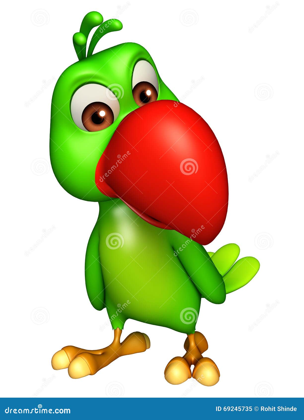 Funny Parrot Cartoon Character Stock Illustration - Illustration of ...