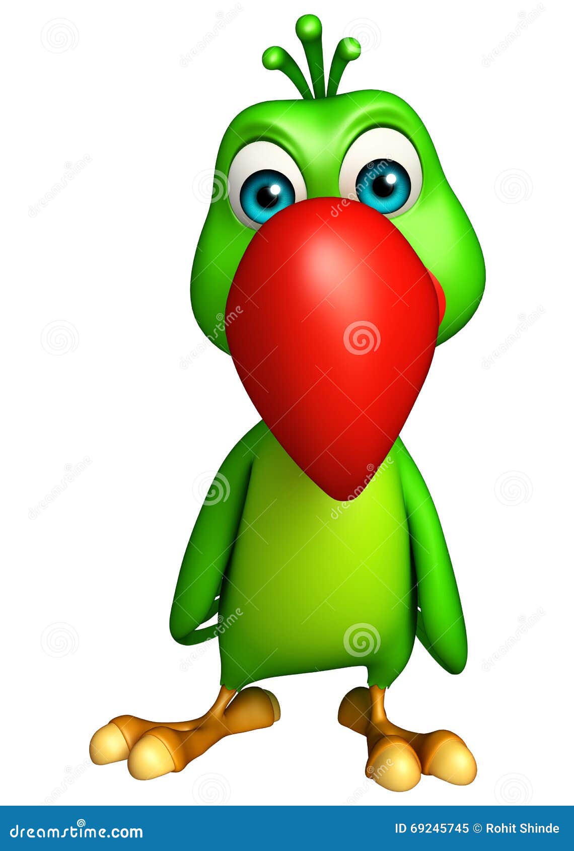 Funny Parrot Cartoon Character Stock Illustration - Illustration of ...