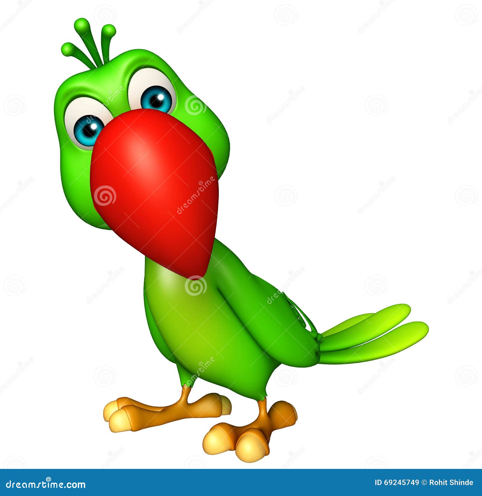Funny Parrot Cartoon Character Stock Illustration - Illustration of ...