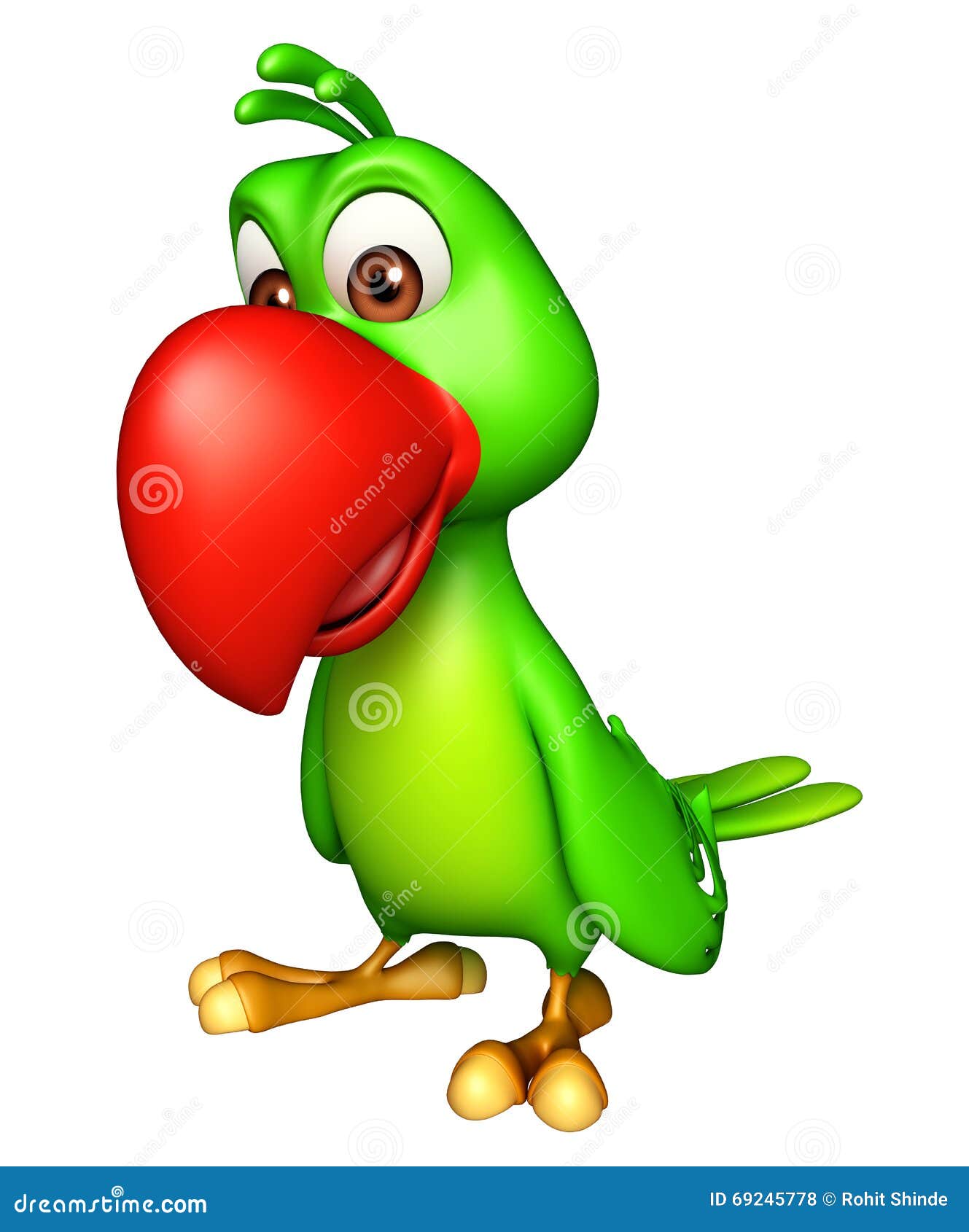 Funny Parrot Cartoon Character Stock Illustration - Illustration of ...