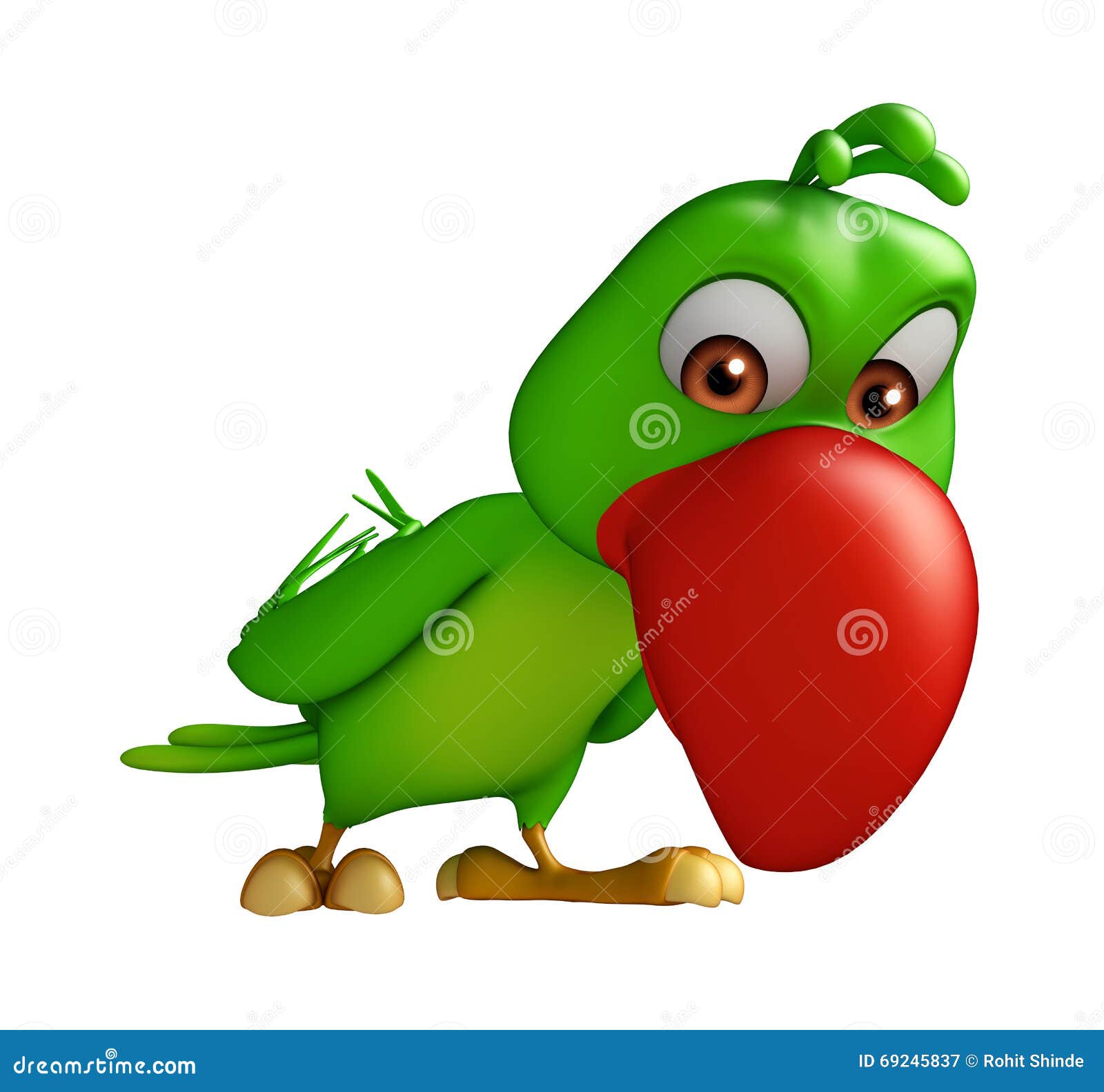 Funny Parrot Cartoon Character Stock Illustration - Illustration of ...