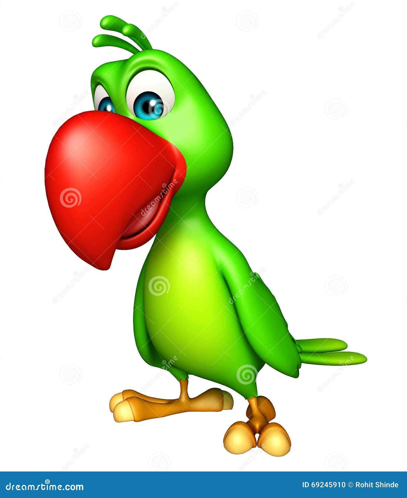 Funny Parrot Cartoon Character Stock Illustration - Illustration of ...