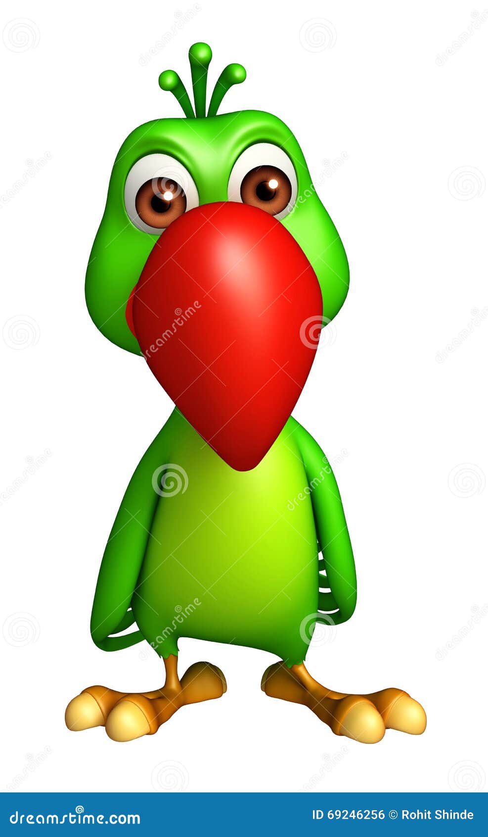 Funny Parrot Cartoon Character Stock Illustration - Illustration of ...