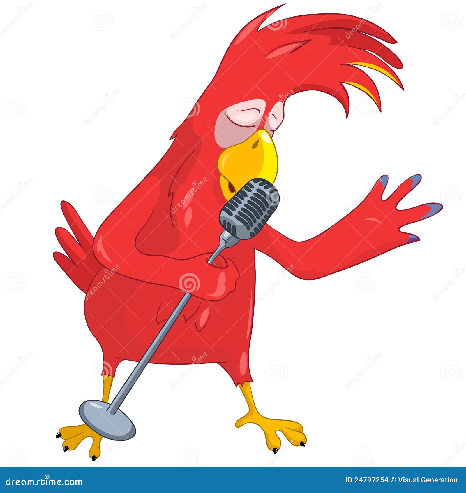Funny Parrot Singing. Stock Images - Image: 24797254