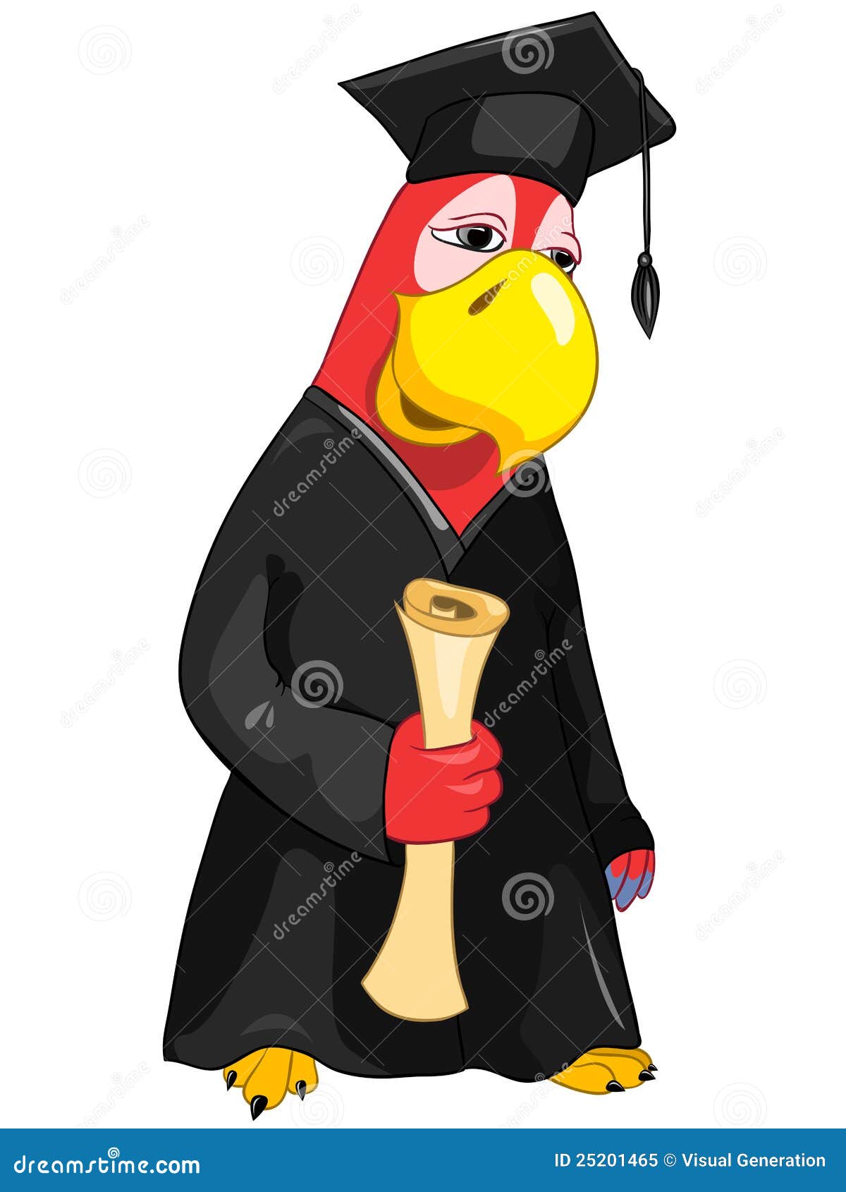 Funny Parrot. Student. stock vector. Illustration of education - 25201465