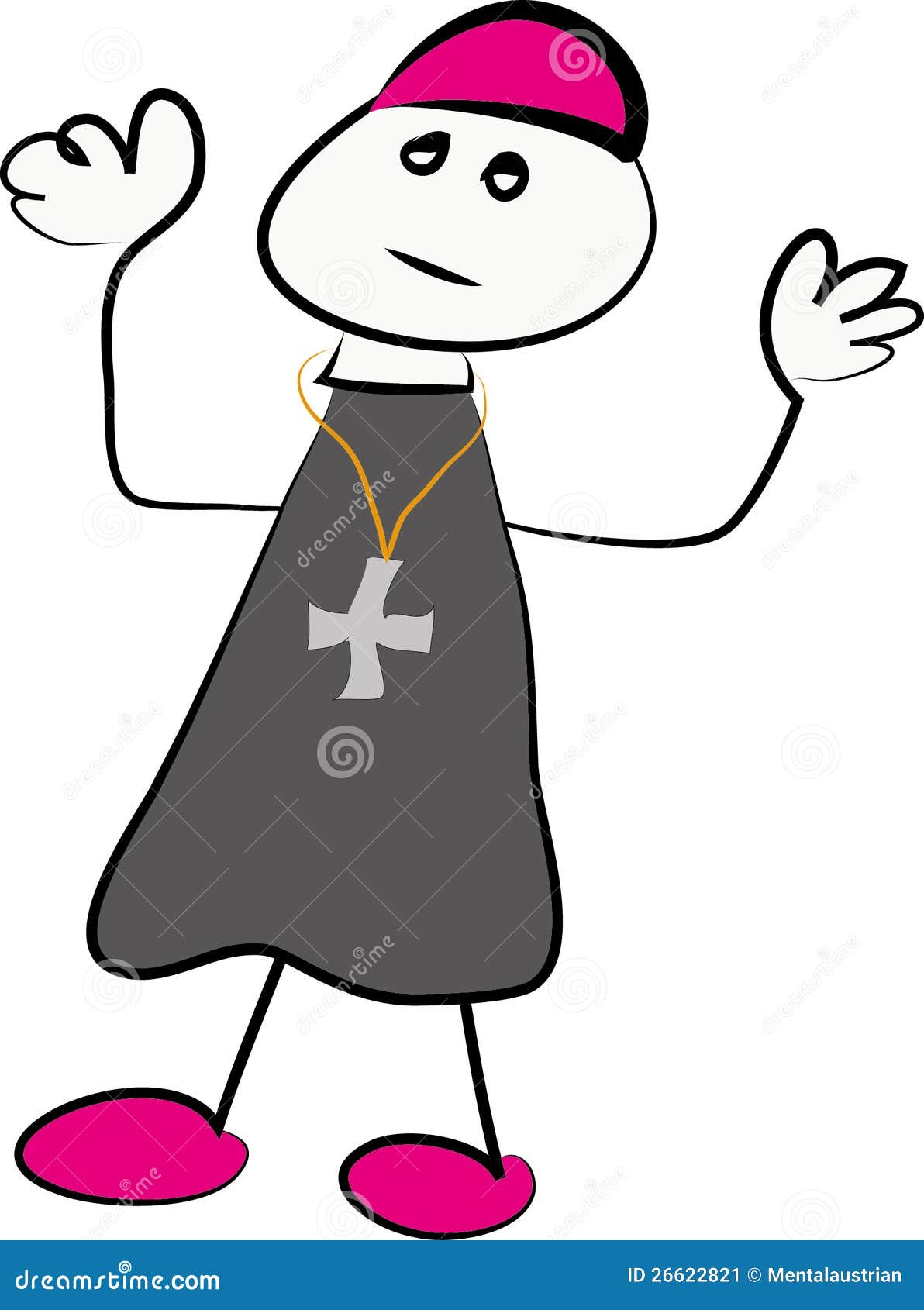 Pastor Cartoon Character Vector, Hand Drawn Style, Doodle Design ...