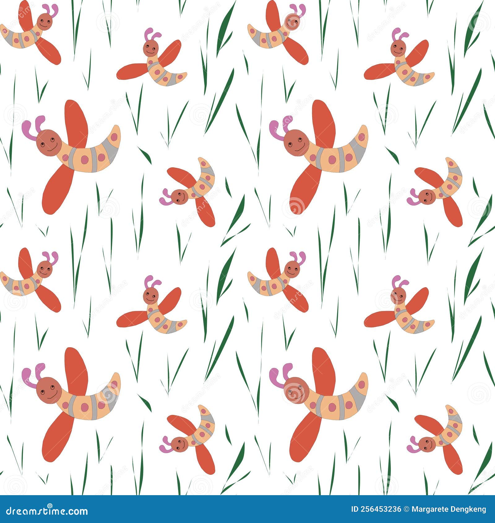 Funny Pattern with Bees. Seamless Repeatable Vector Pattern. Stock ...