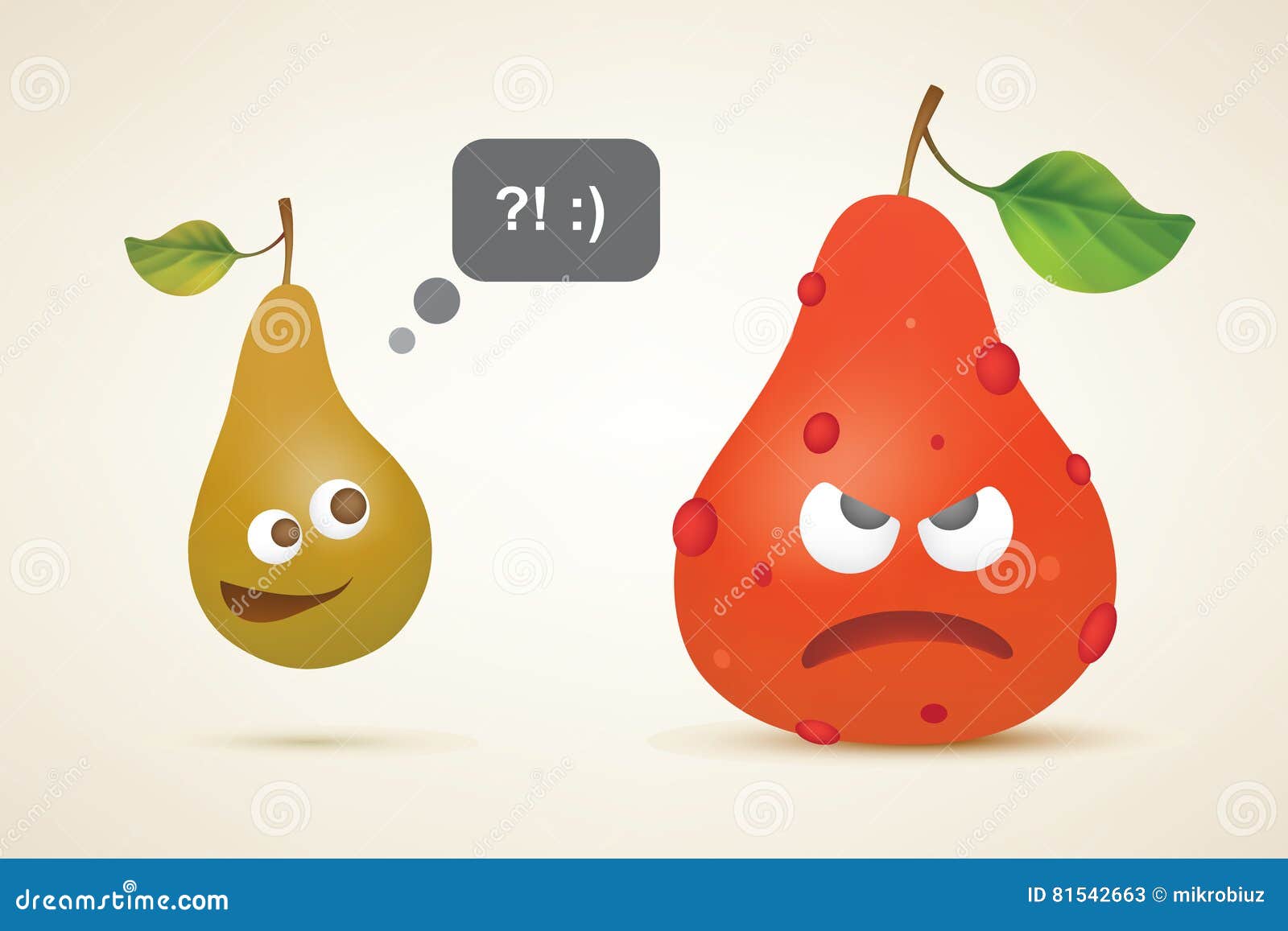 Funny pear and angry pear stock vector. Illustration of character ...