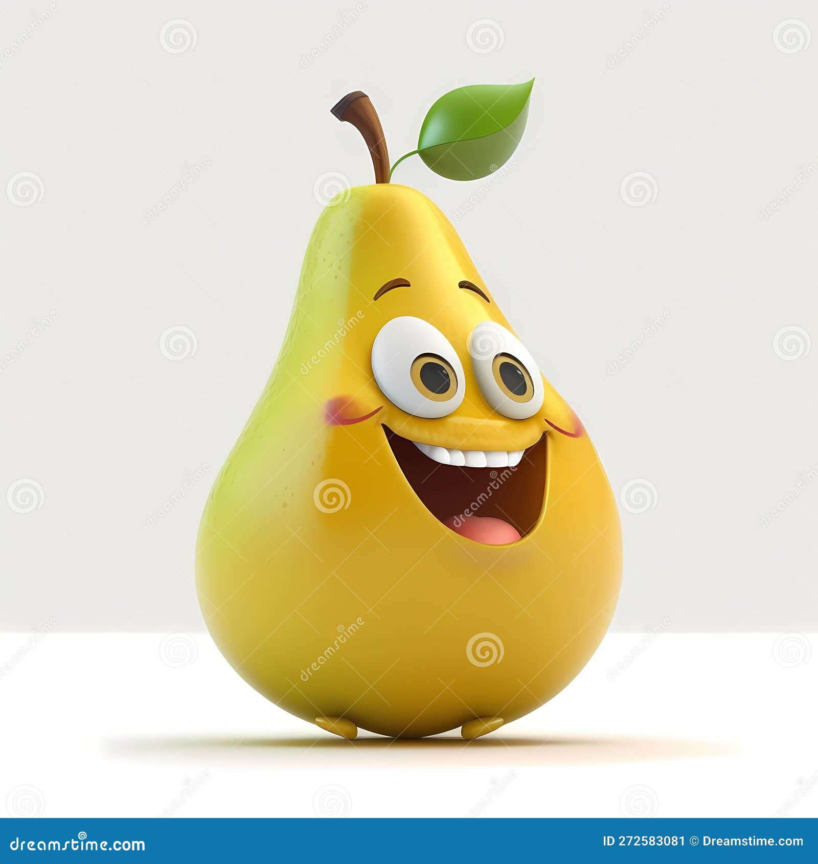 Funny Pear Cartoon. Generative AI Stock Illustration - Illustration of ...