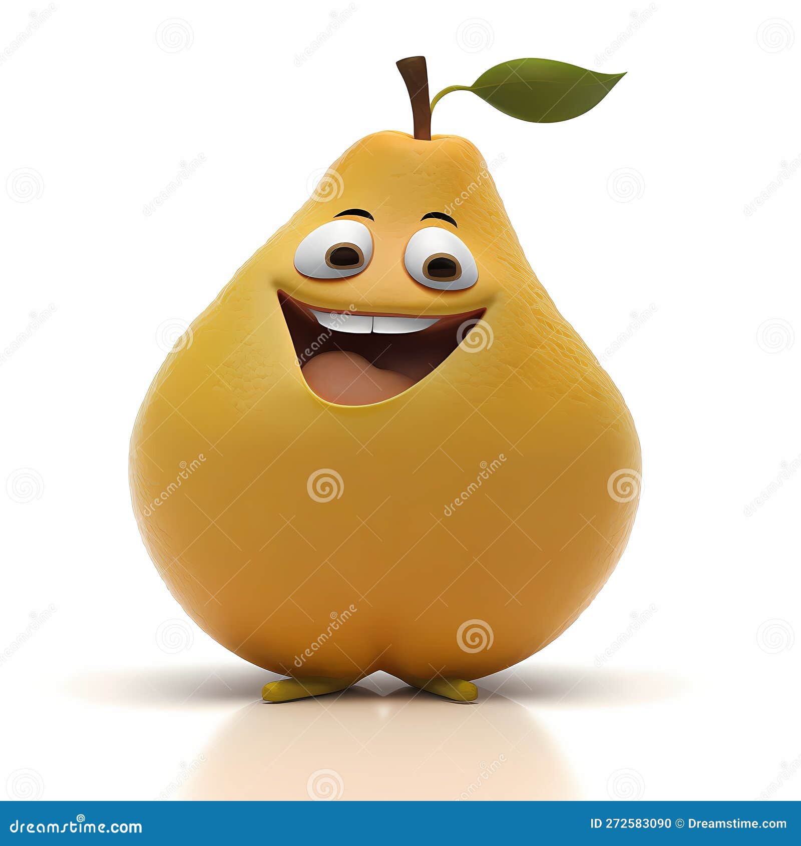 Funny Pear Cartoon. Generative AI Stock Illustration - Illustration of ...