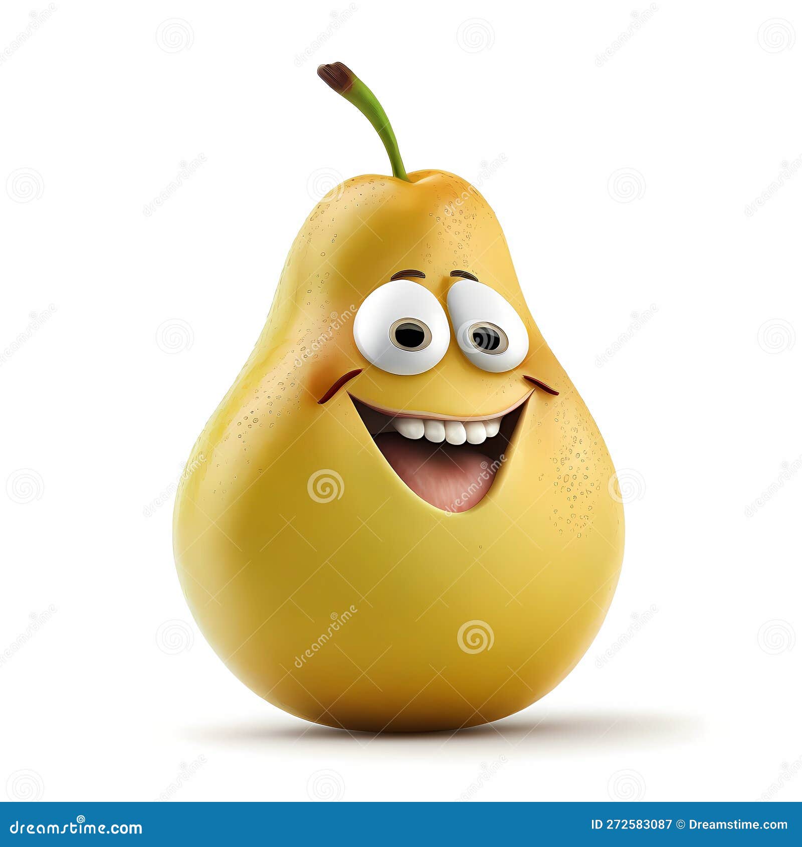 Funny Pear Cartoon. Generative AI Stock Illustration - Illustration of ...