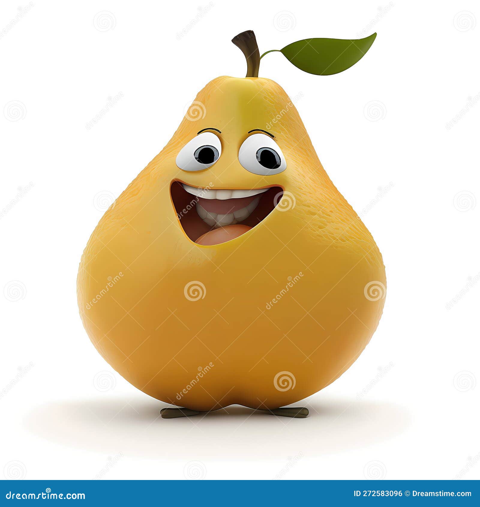 Funny Pear Cartoon. Generative AI Stock Illustration - Illustration of ...
