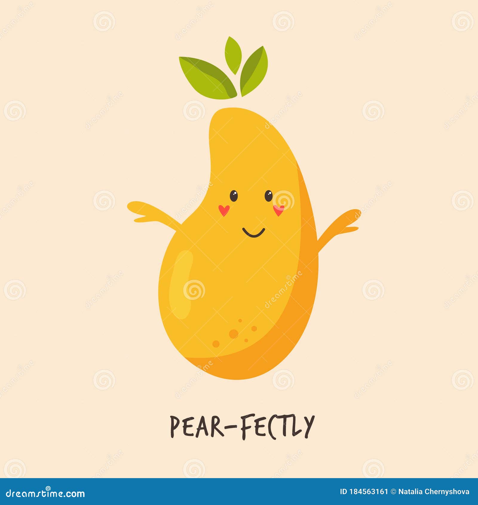 Funny Pear Character Design Vector Illustration Stock Vector ...