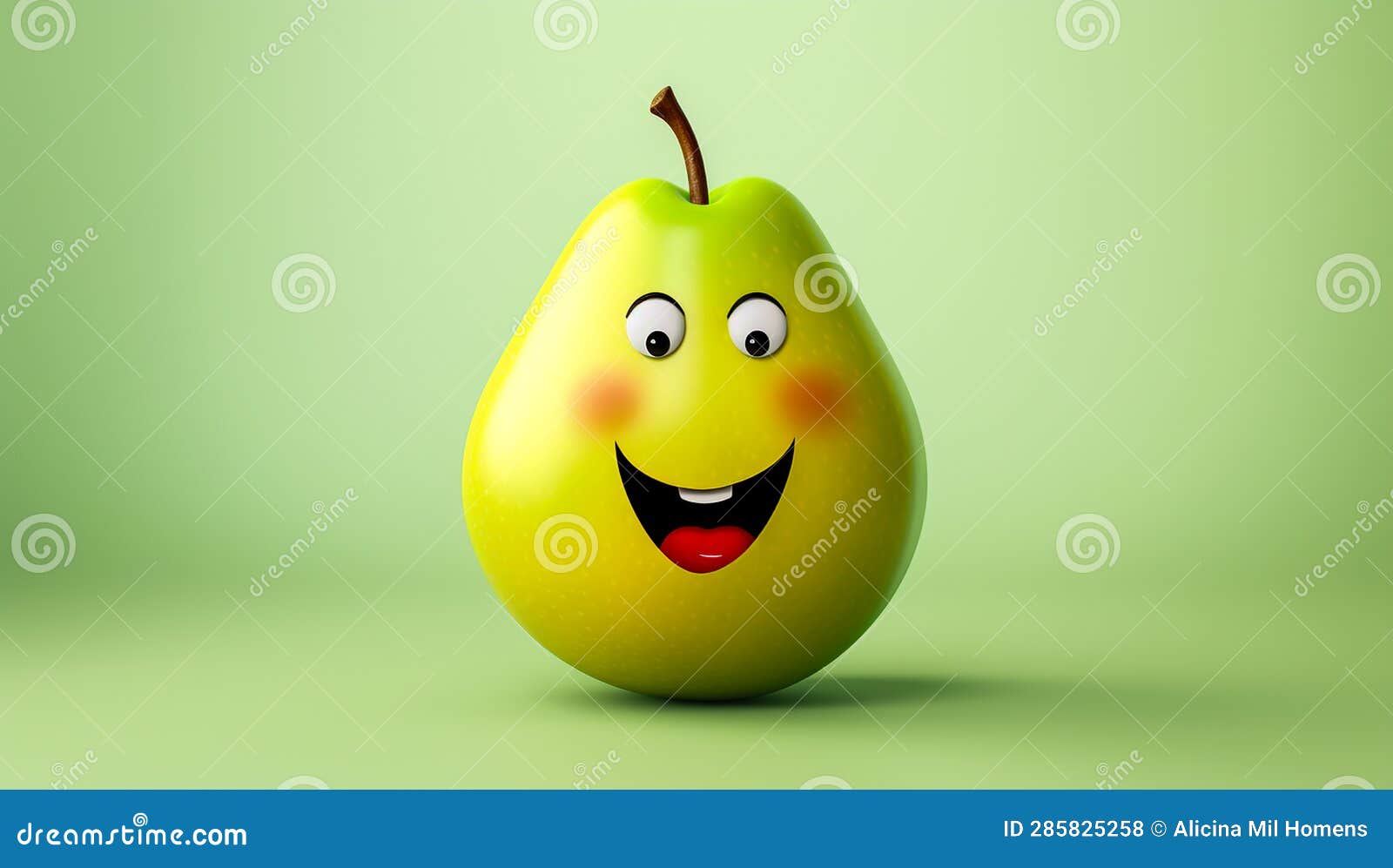 Funny Pear with Smiling Face. AI Generated Stock Illustration ...