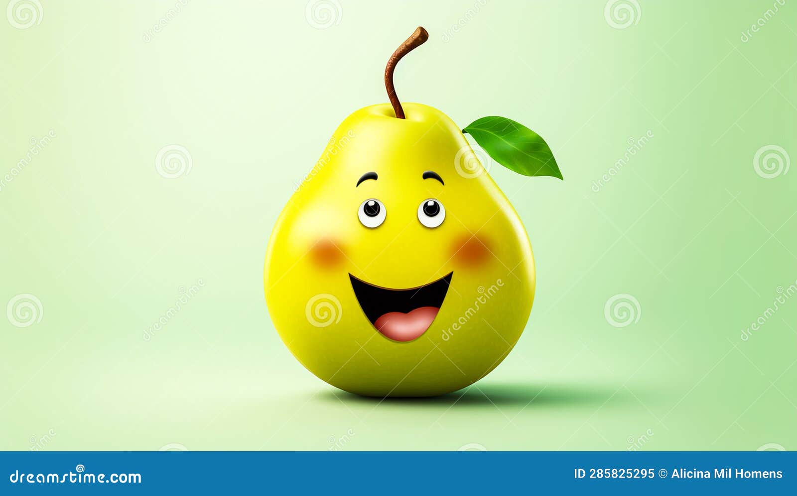 Funny Pear with Smiling Face. AI Generated Stock Illustration ...