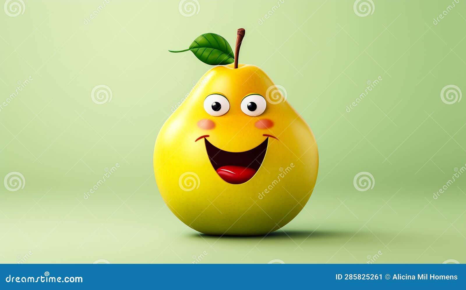 Funny Pear with Smiling Face. AI Generated Stock Illustration ...