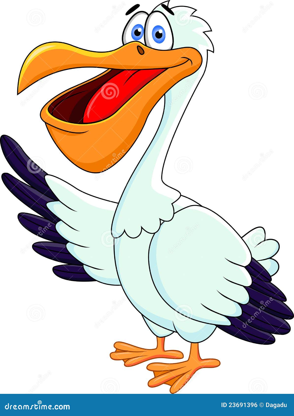 Funny pelican cartoon stock vector. Illustration of colorful - 23691396