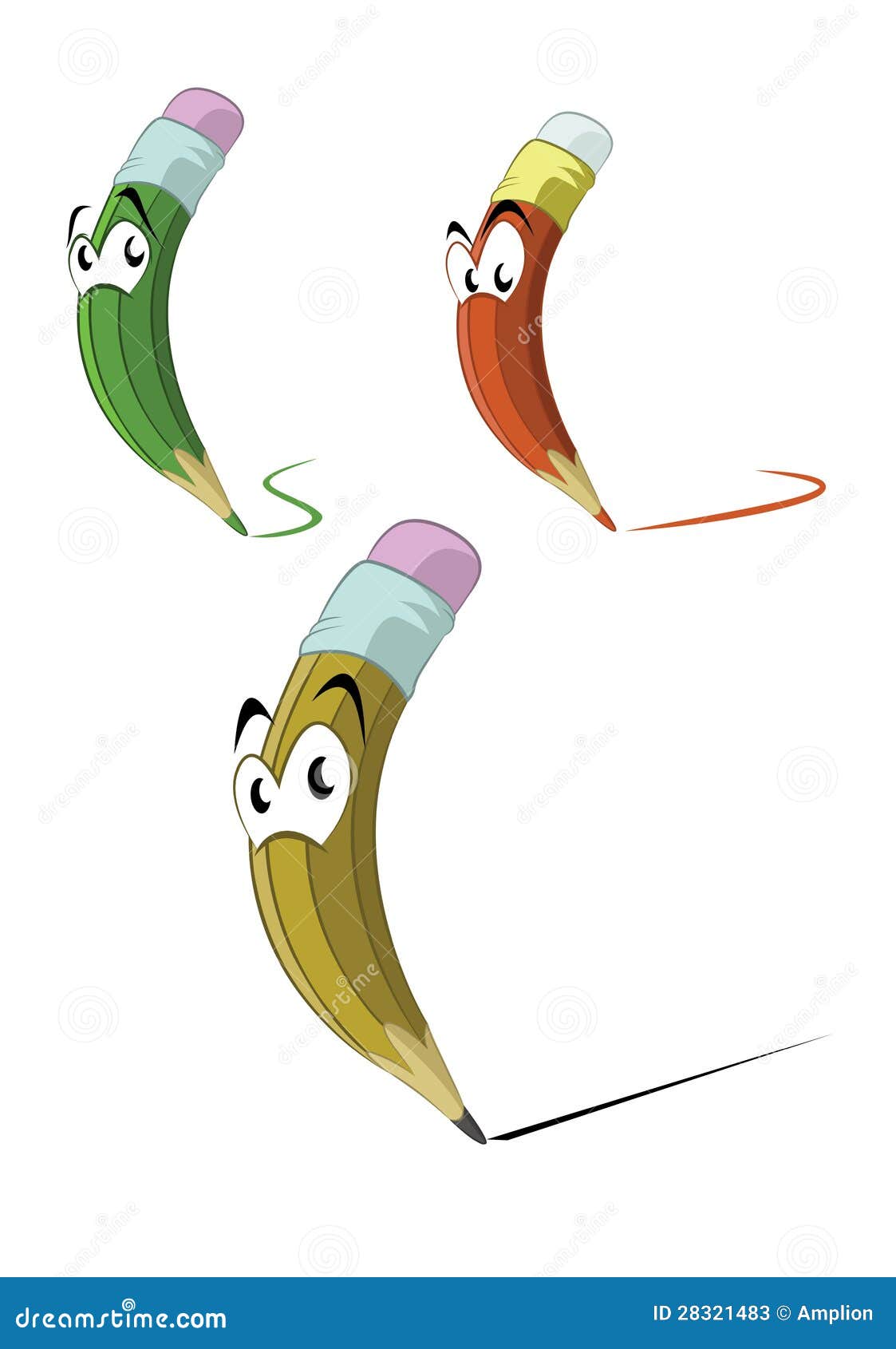 Funny Pencil stock vector. Illustration of happiness - 28321483