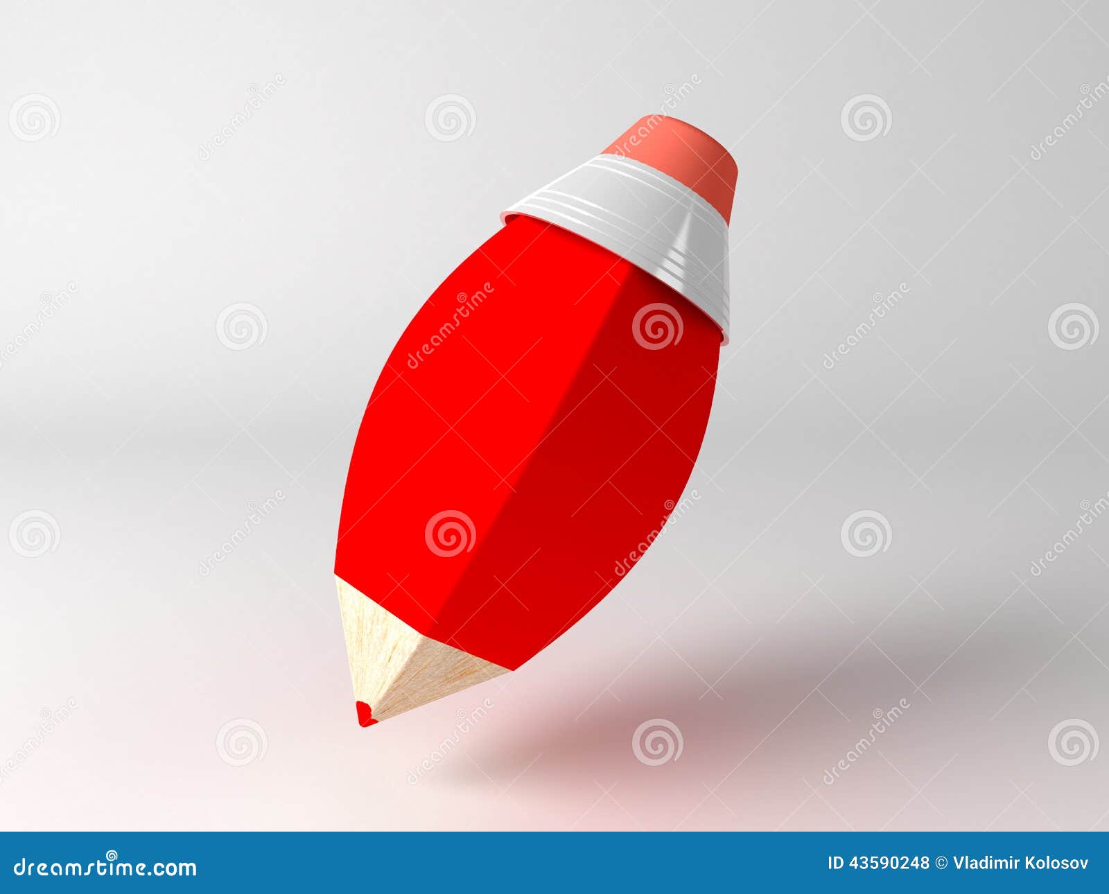 Funny pencil stock illustration. Illustration of rubber - 43590248