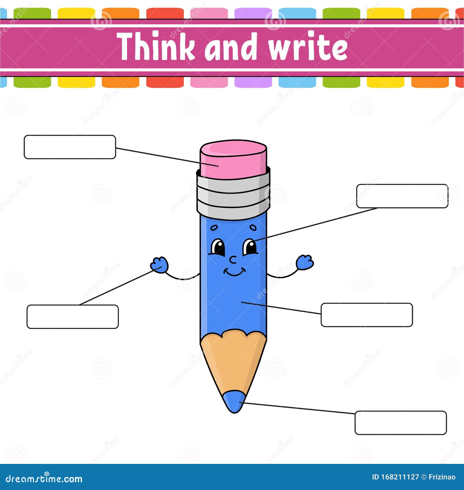 Funny Pencil. Think and Write. Body Part. Learning Words. Education ...