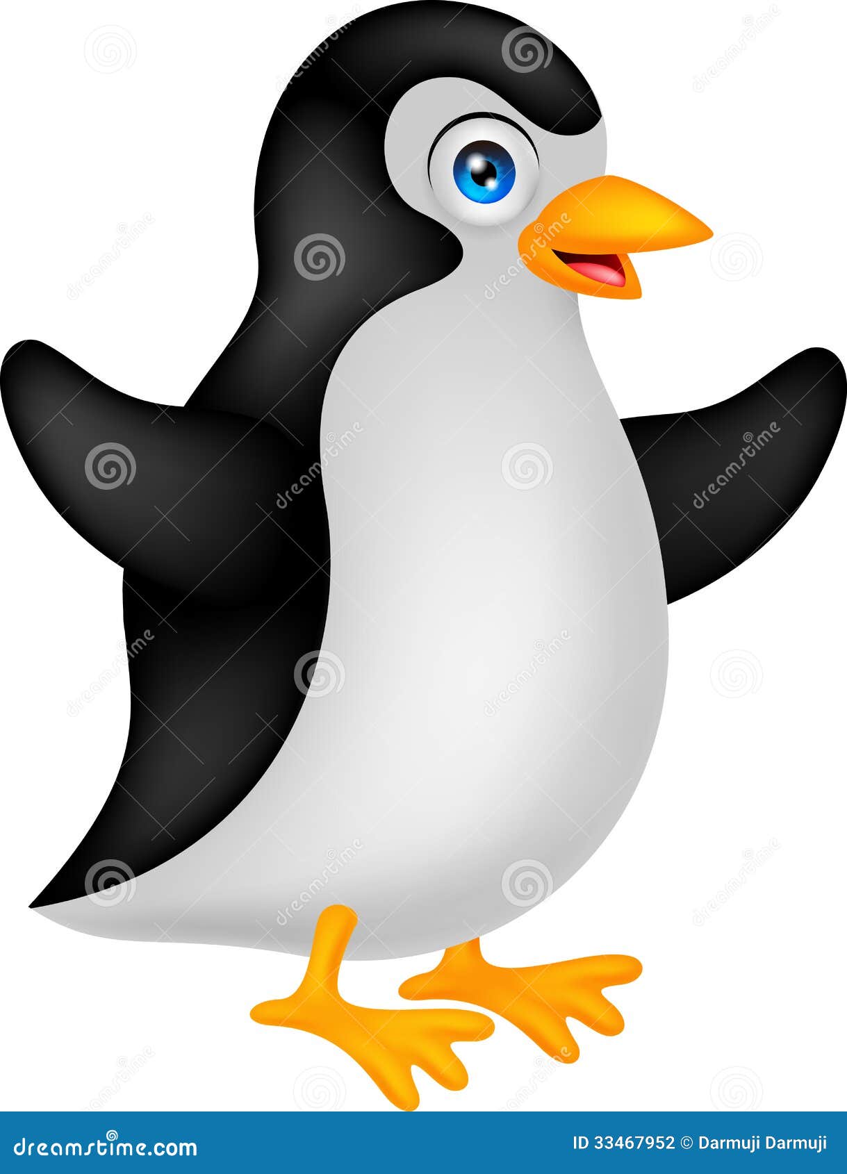 Funny penguin cartoon stock vector. Illustration of beauty - 33467952
