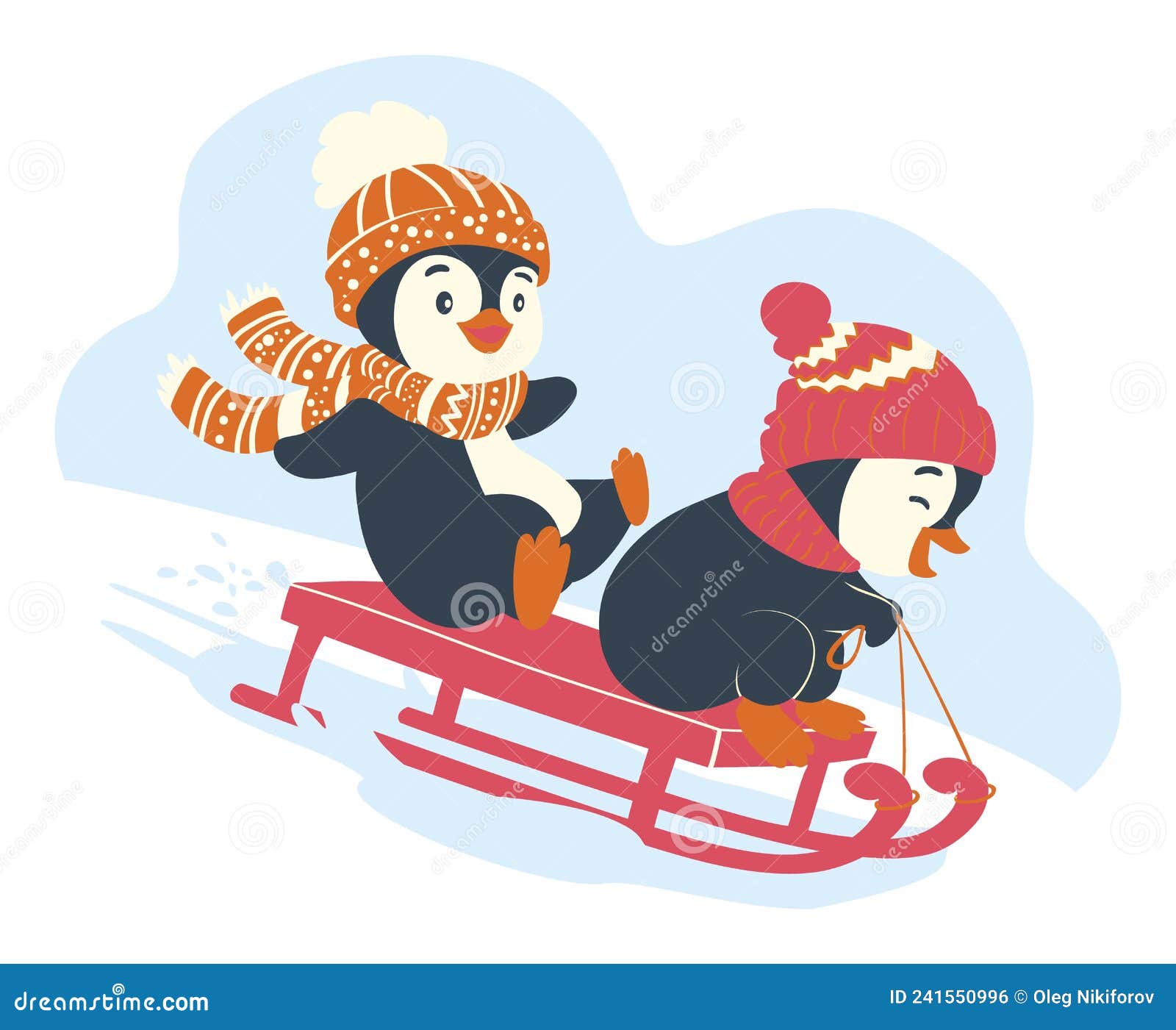 Sledding Christmas Animals Vector | CartoonDealer.com #11613073